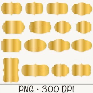 Gold Label Frames PNG, Digital Gold Label Graphics, Gold Tags Clipart ...
