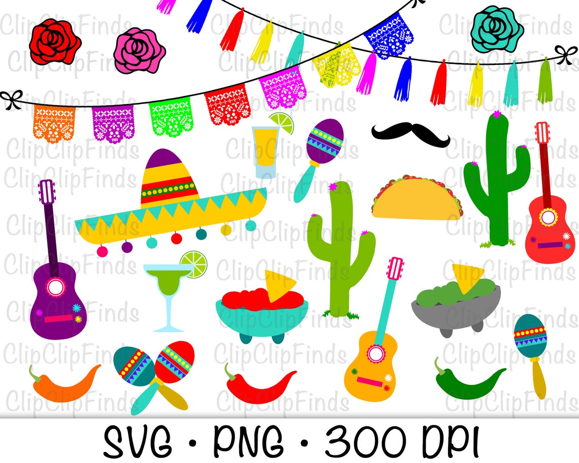 Mexican Clipart Cinco De Mayo Clipart Mexican Fiesta Bundle - Etsy Canada
