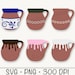 Tazas De Barro SVG, Mexican Clay Mugs PNG, Atole Mug Clipart, Jarritos ...