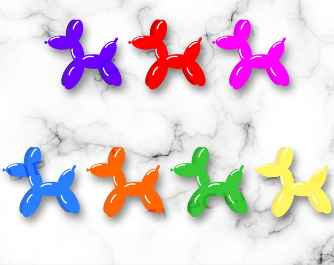 Dog With Balloons Clipart Vector Graphic Svg Png Jpg Eps Puppy Colorful ...
