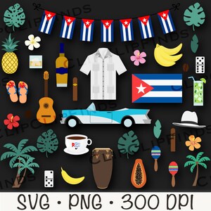 Cuban Clipart, Cuba SVG, PNG Graphics, Instant Digital Download - Etsy
