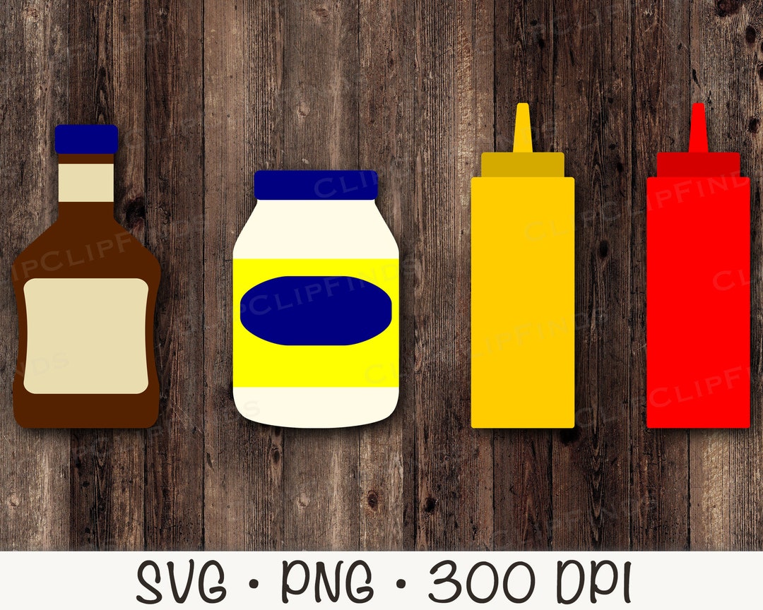 Ketchup, Mustard, Mayonnaise Bbq Sauce, Bbq Condiments, SVG, PNG, Clip ...