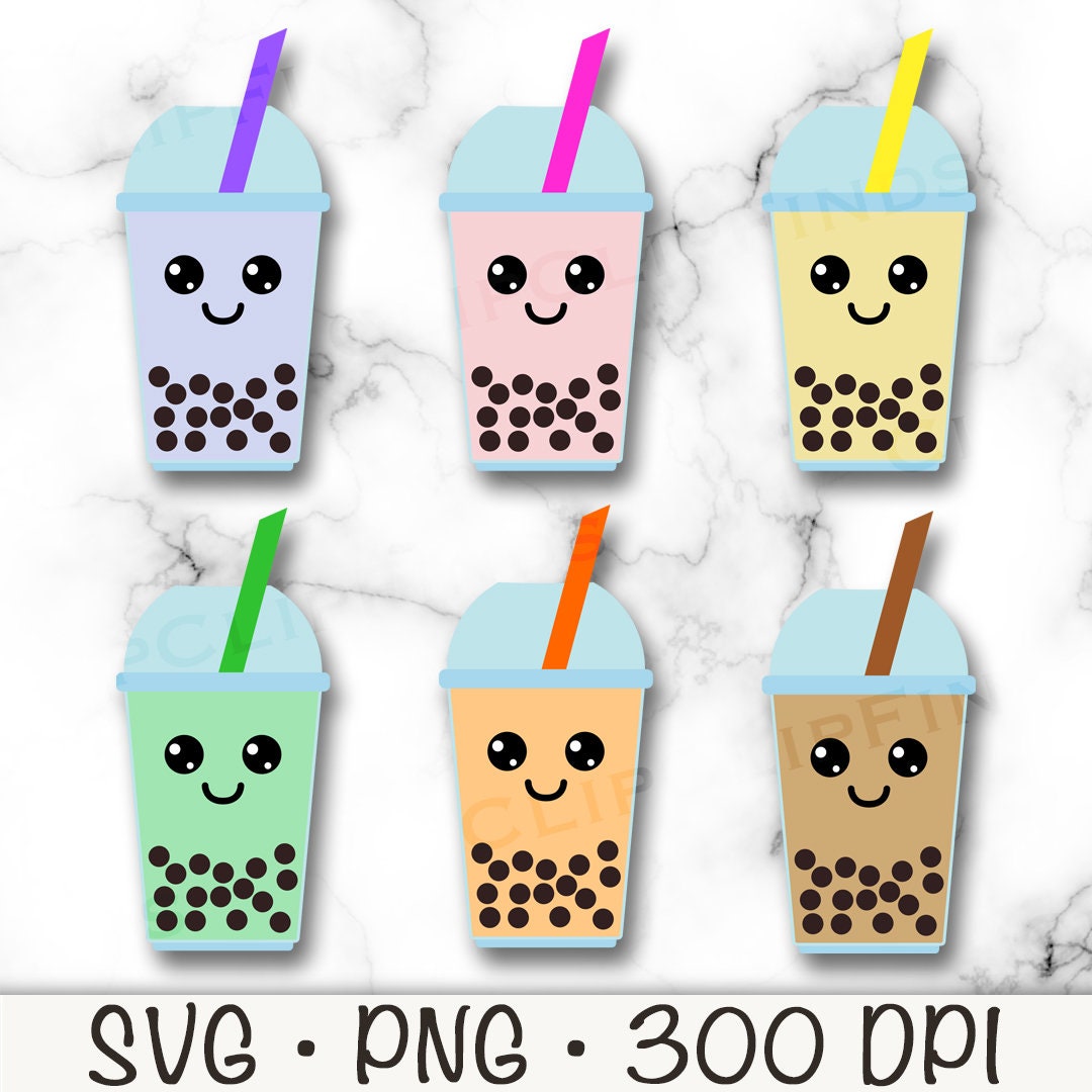 Boba Tea SVG, Cute Kawaii Boba Tea PNG, Bubble Tea Clipart, Bubble Tea ...