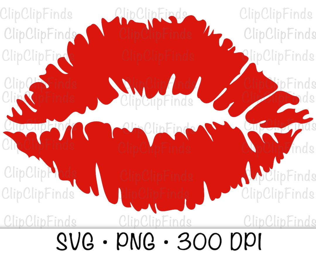 Kiss Print Red Kiss Lip Red Lips SVG PNG Clip Art - Etsy