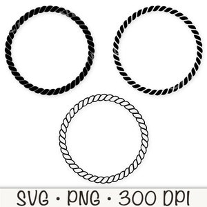 Circle Rope Frame SVG, Round Circle Border SVG, Nautical Frame PNG ...