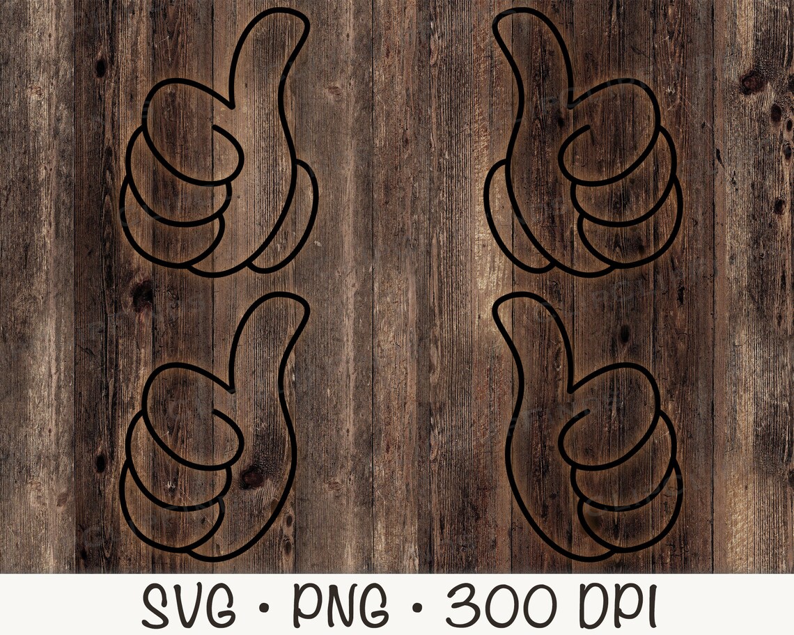 Thumbs up Outline SVG Vector Cut File, PNG Transparent Background Clip ...