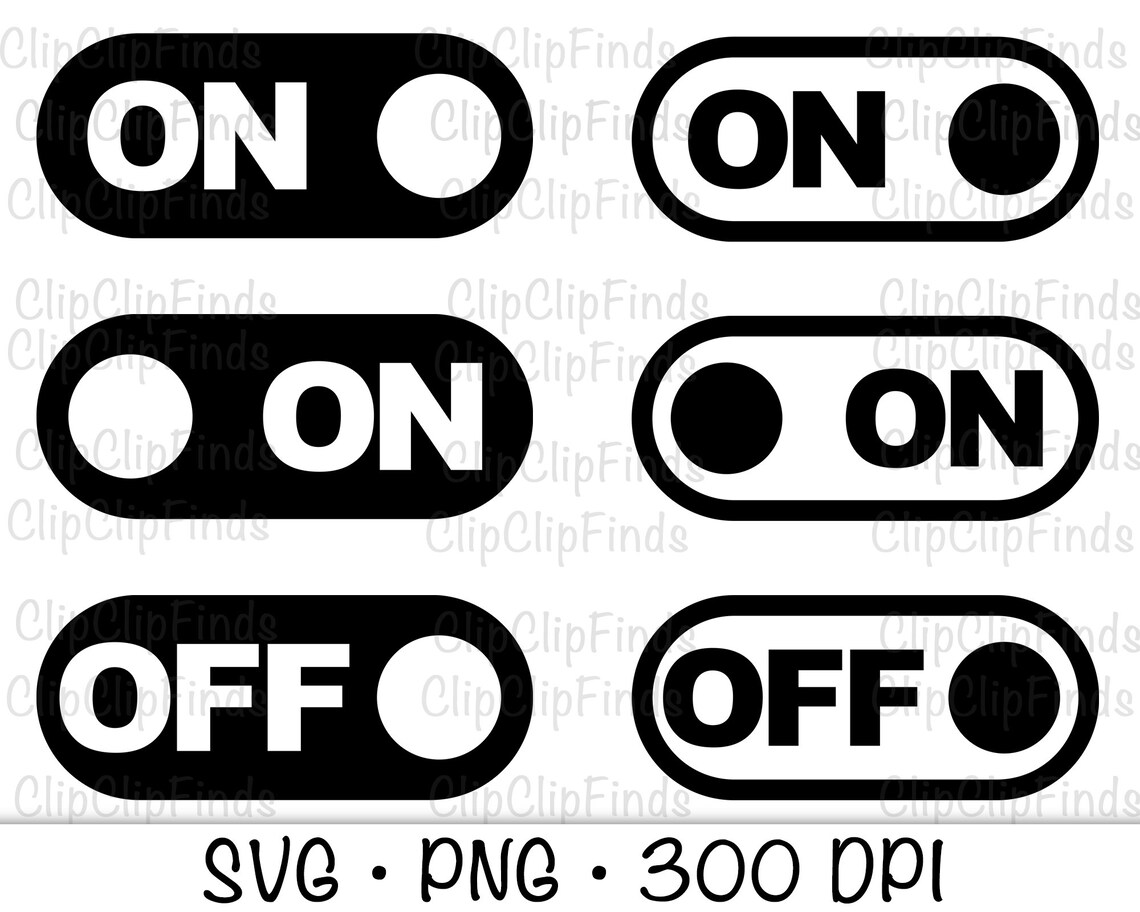 Mode on SVG Mode off SVG Toggle Switch Bundle Power on and - Etsy