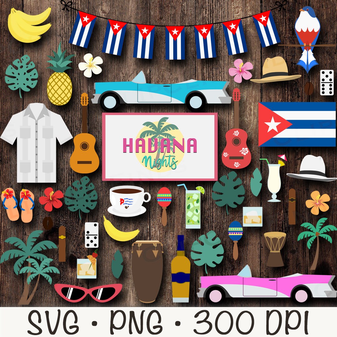 Cuban Clipart, Cuba SVG, PNG, Instant Digital Download - Etsy