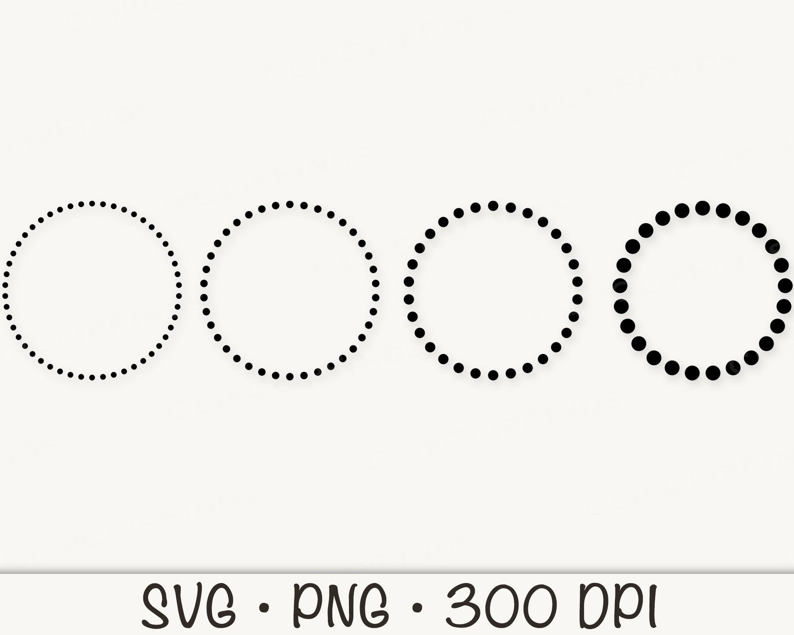 Dotted Circle Border SVG: Monogram Frame Clip Art (digital Download) - Etsy