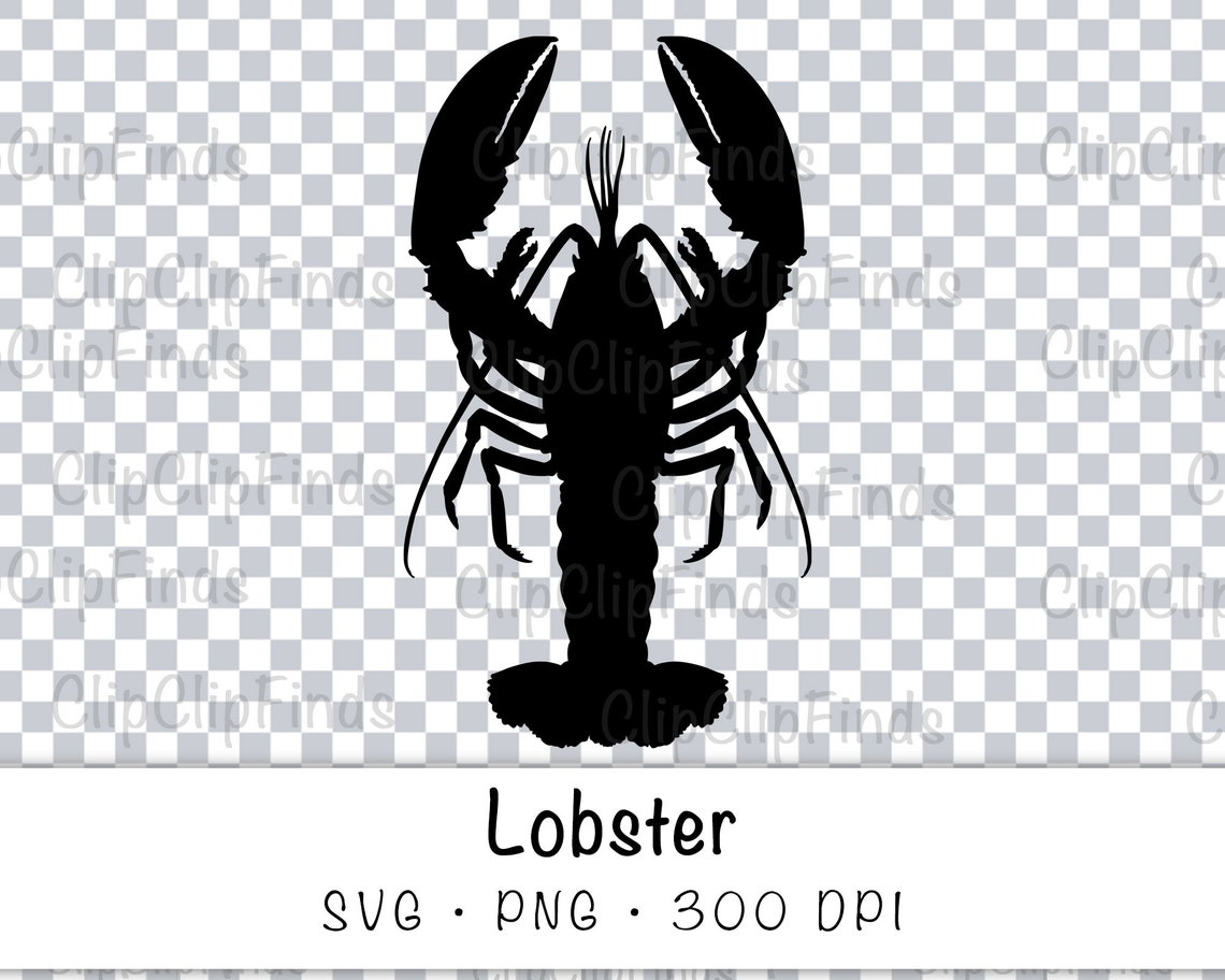 Lobster SVG Vector Cut File and PNG Transparent Background - Etsy