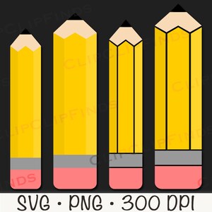 Pencil SVG, Cute Pencil PNG, Chunky Pencil, Teacher, Student, Back to ...