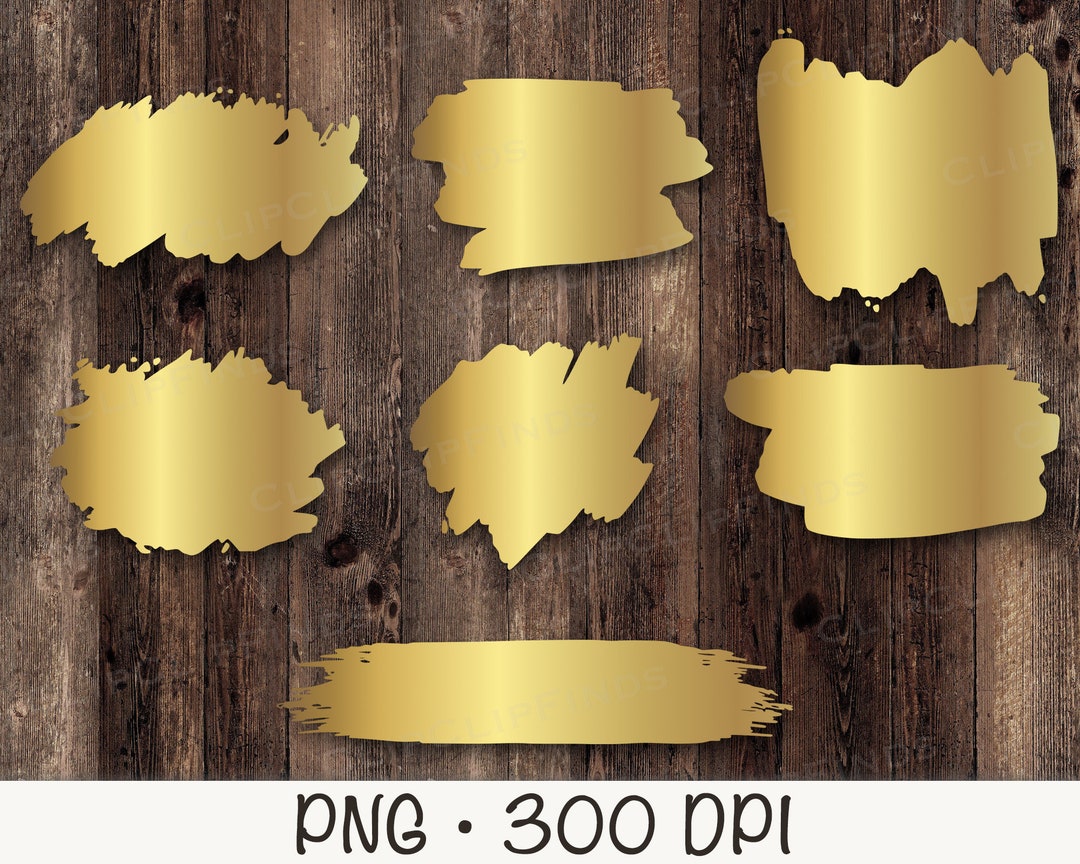 Gold Brush Strokes Clipart: Metallic PNG Elements (digital Download) - Etsy