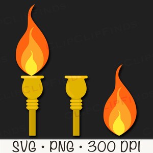 Torch SVG, Torch With Flames PNG, Torch Clipart, Digital Download - Etsy