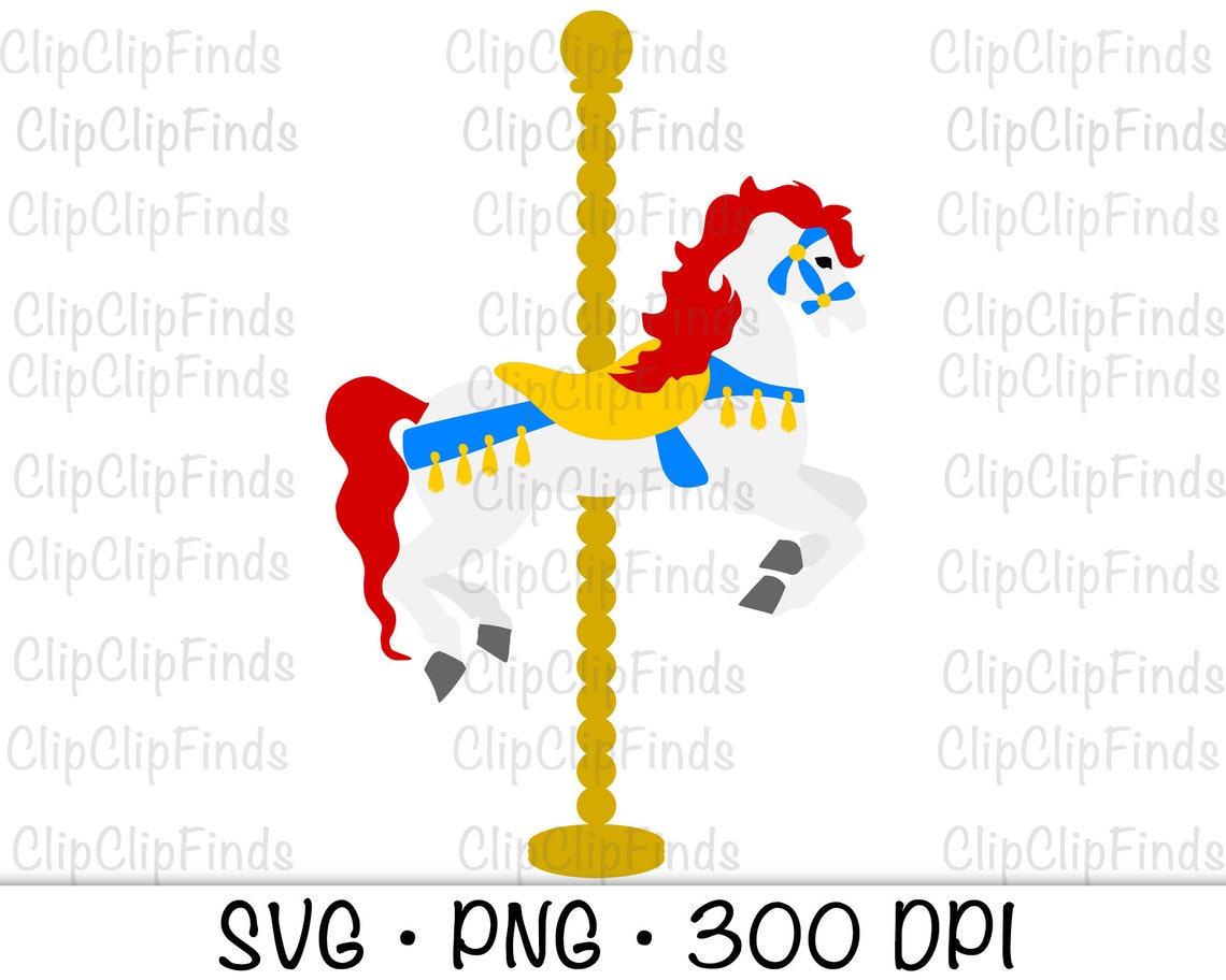 Carousel Horse Merry Go Round SVG PNG Clip Art Instant - Etsy