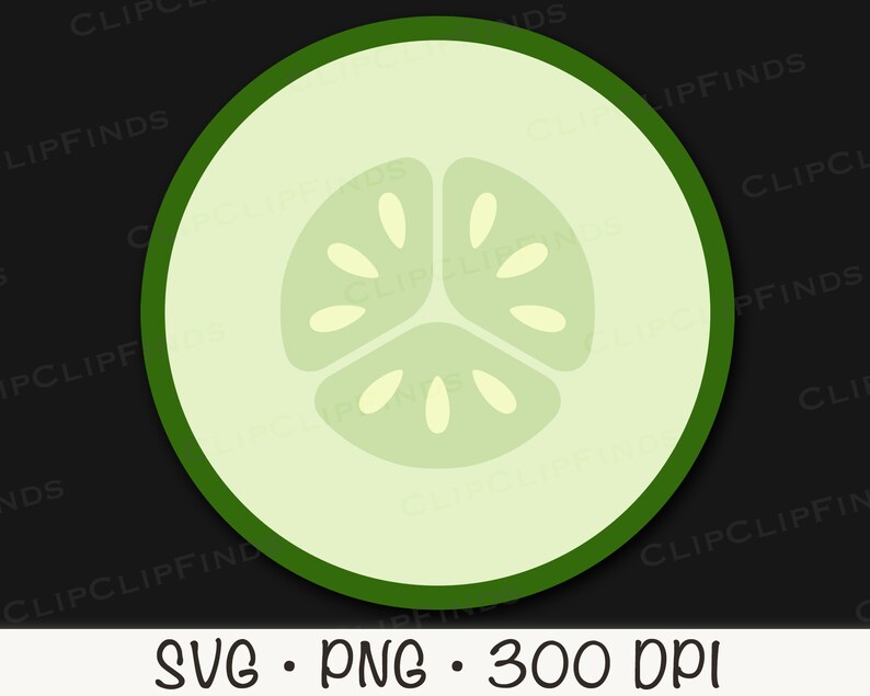 Cucumber Slice SVG Cucumber PNG Cucumber Clipart Instant - Etsy