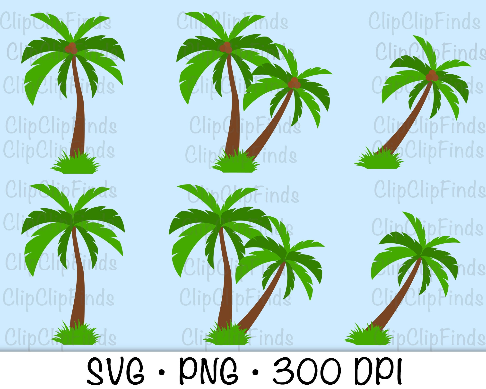 Coconut Palm Tree SVG PNG Instant Digital Download - Etsy UK