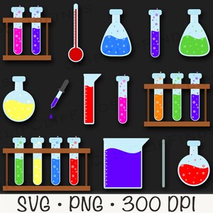 Test Tube Flasks SVG, Cute Chemistry PNG, Fun Science Clipart, Beaker ...