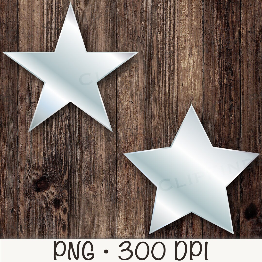 Silver Star Clipart, Silver Star PNG, Silver Star Overlay, Digital ...