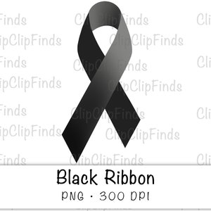 Black RIP Awareness Ribbon PNG Transparent Background Clip Art - Etsy