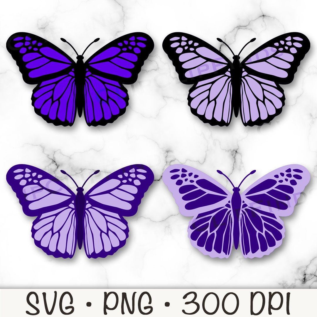 Purple Butterfly SVG, Lilac Butterfly PNG, Purple Butterfly Clipart ...