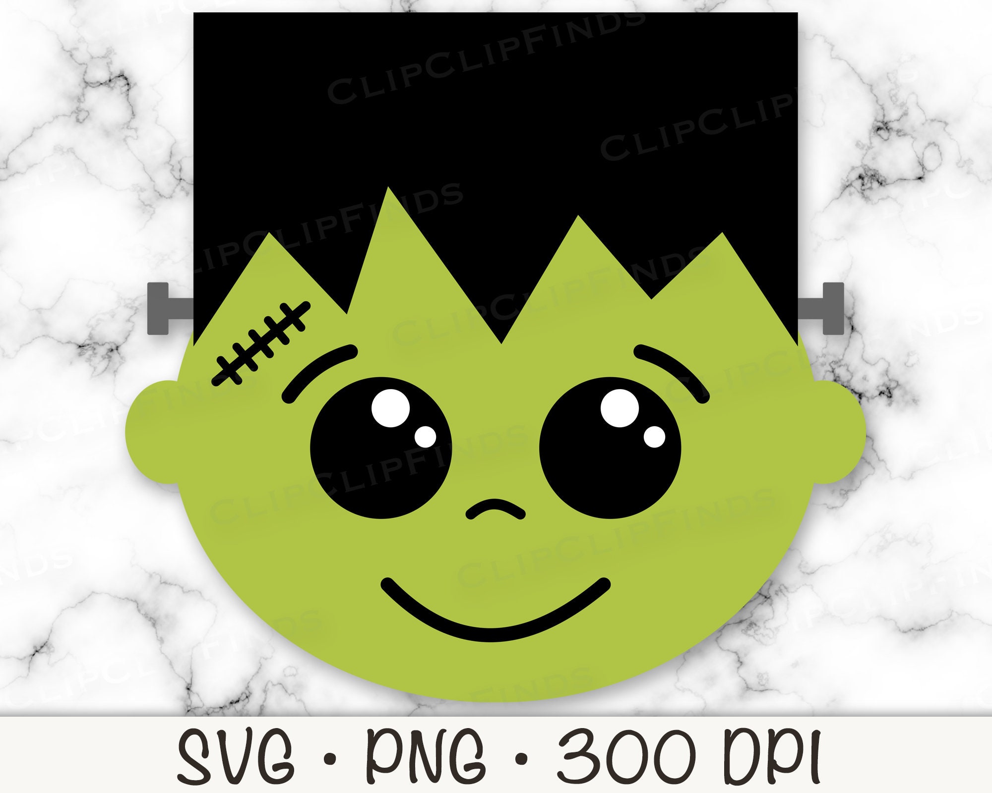 Cute Frankenstein Face Clipart