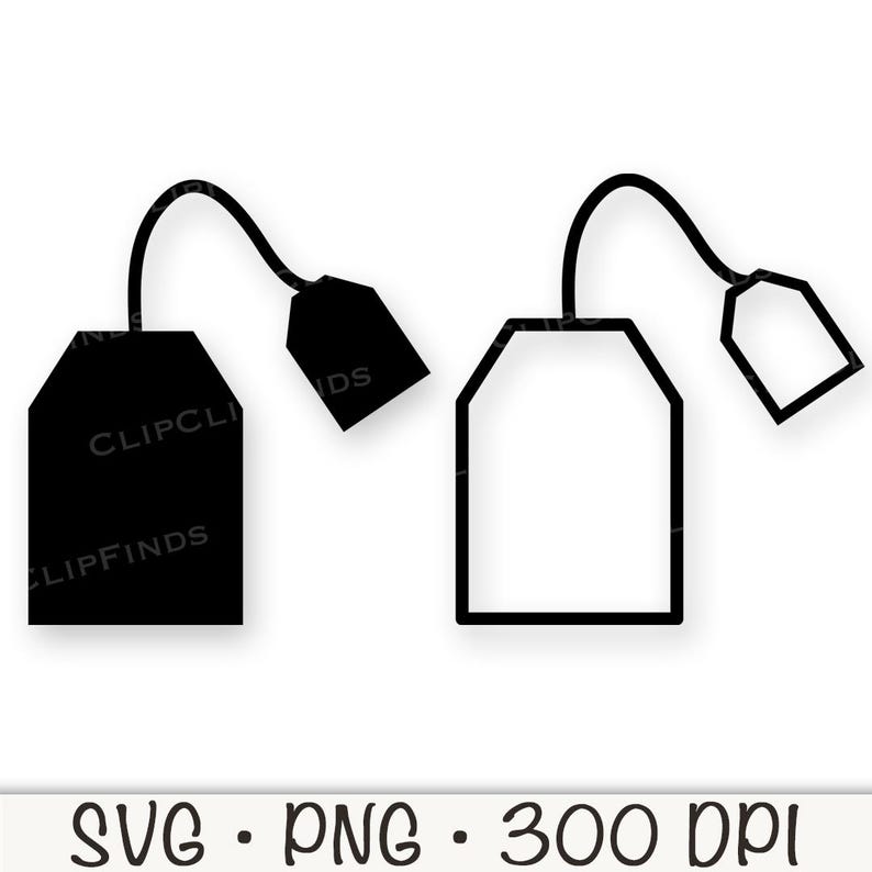Tea Bags SVG, Tea Bag PNG, Tea Bag Silhouette Shape, Tea Bag Outline ...