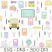 Pastel School Clipart, School Supplies SVG, Cute School Graphics PNG ...