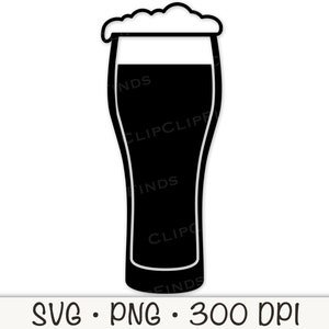 Tall Beer Glass SVG Vector Cut File and PNG Transparent Background Clip ...