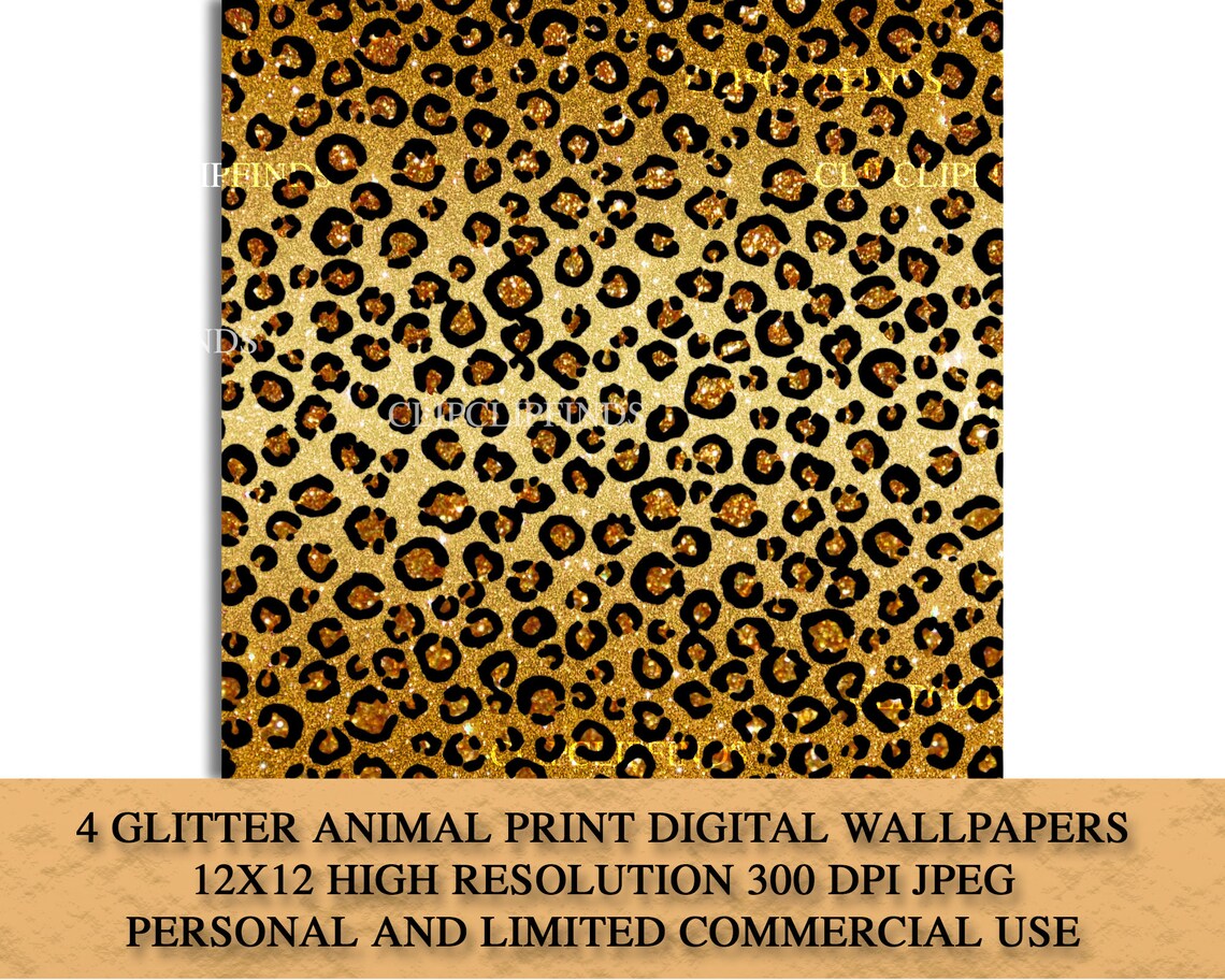 Animal Print Glitter Digital Wallpaper for Personal and - Etsy