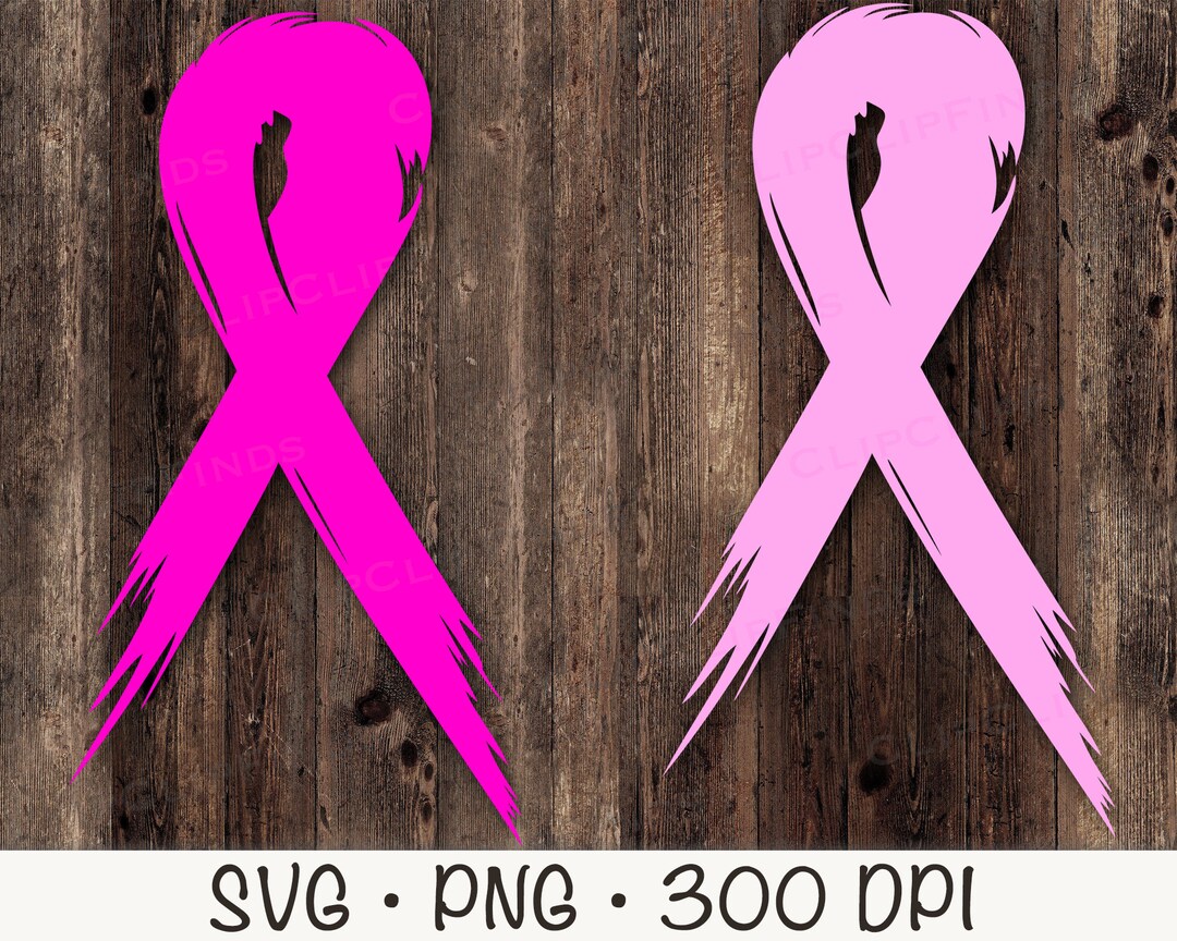 Cancer Awareness Ribbon, Pink Distressed Breast Cancer Awareness Ribbon ...