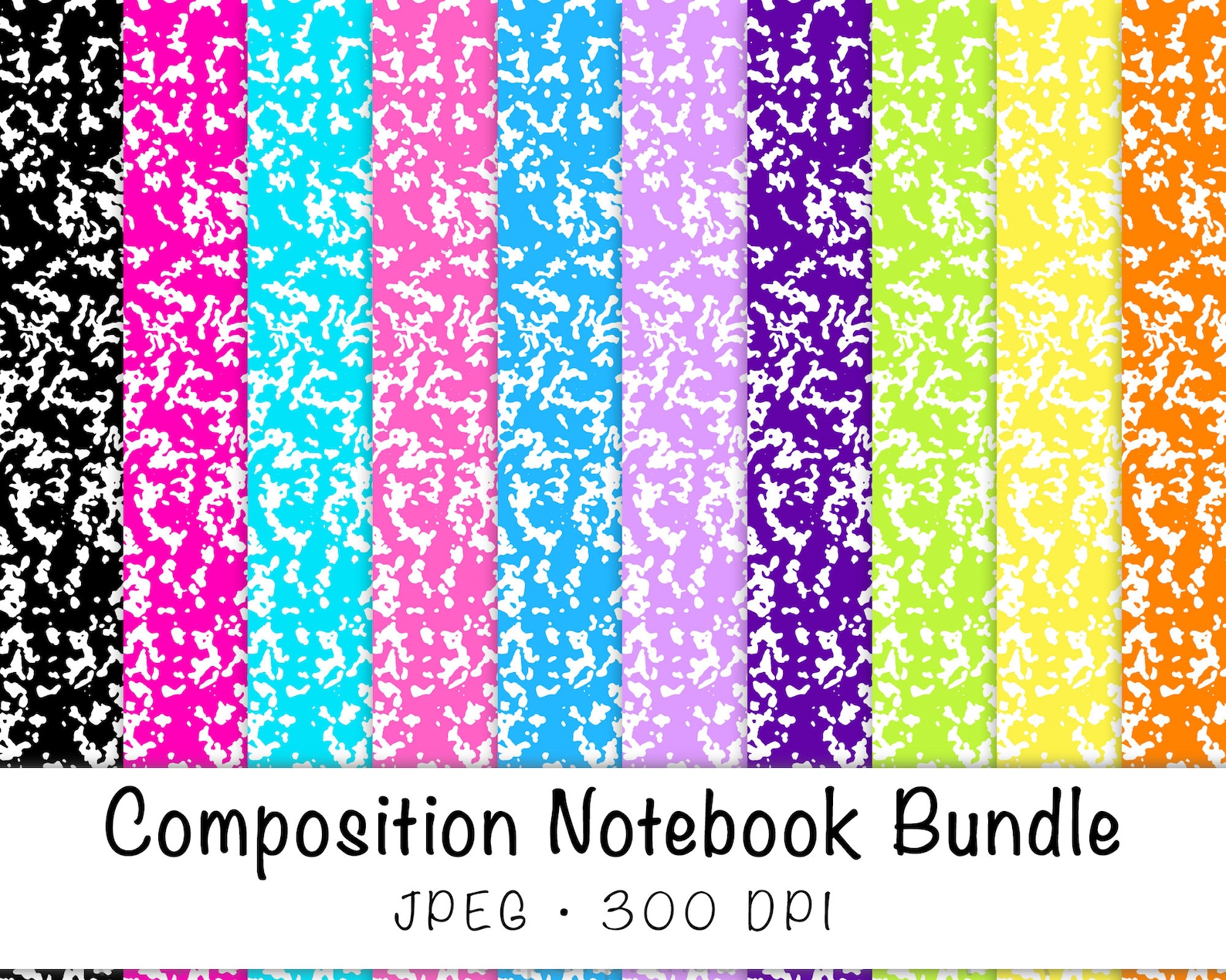 Pack of 10 Colored Composition Notebook Digital Wallpaper JPEG - Etsy