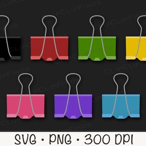 Binder Clips Clipart, SVG, PNG, School Supplies, Teacher, Student ...