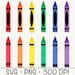 Crayons SVG, Crayons Clipart, Individual Crayons PNG, Colorful Crayons ...