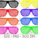 Shutter Striped Sunglasses Shades SVG Vector Cut File and PNG ...
