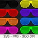 Shutter Striped Sunglasses Shades SVG Vector Cut File and PNG ...