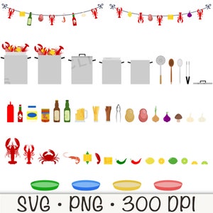 Seafood Boil Clipart, Seafood Boil SVG, Crawfish Boil PNG, Digital ...