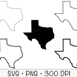 Texas State Outline SVG: Vector Cut File, Transparent PNG (digital ...