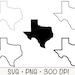 Texas State Outline SVG: Vector Cut File, Transparent PNG (digital ...