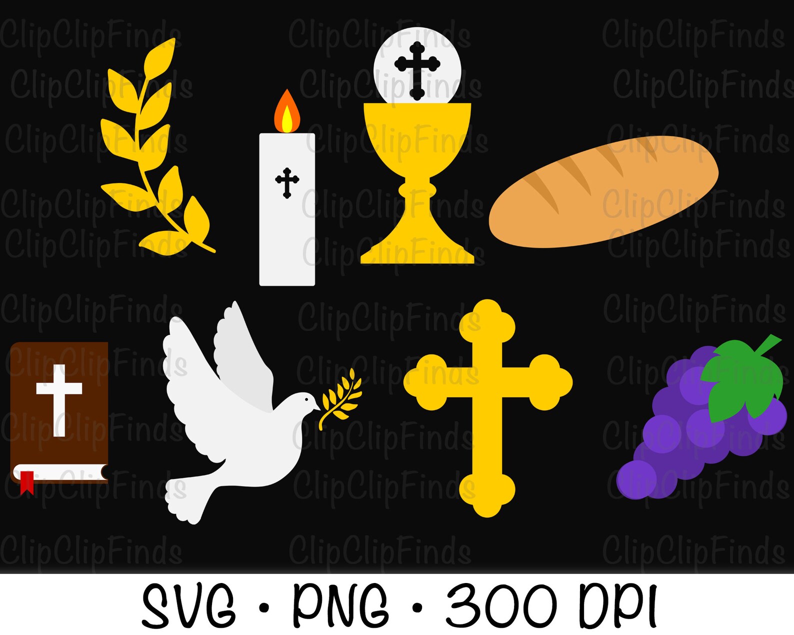 First Communion Bundle SVG PNG Instant Digital Download - Etsy
