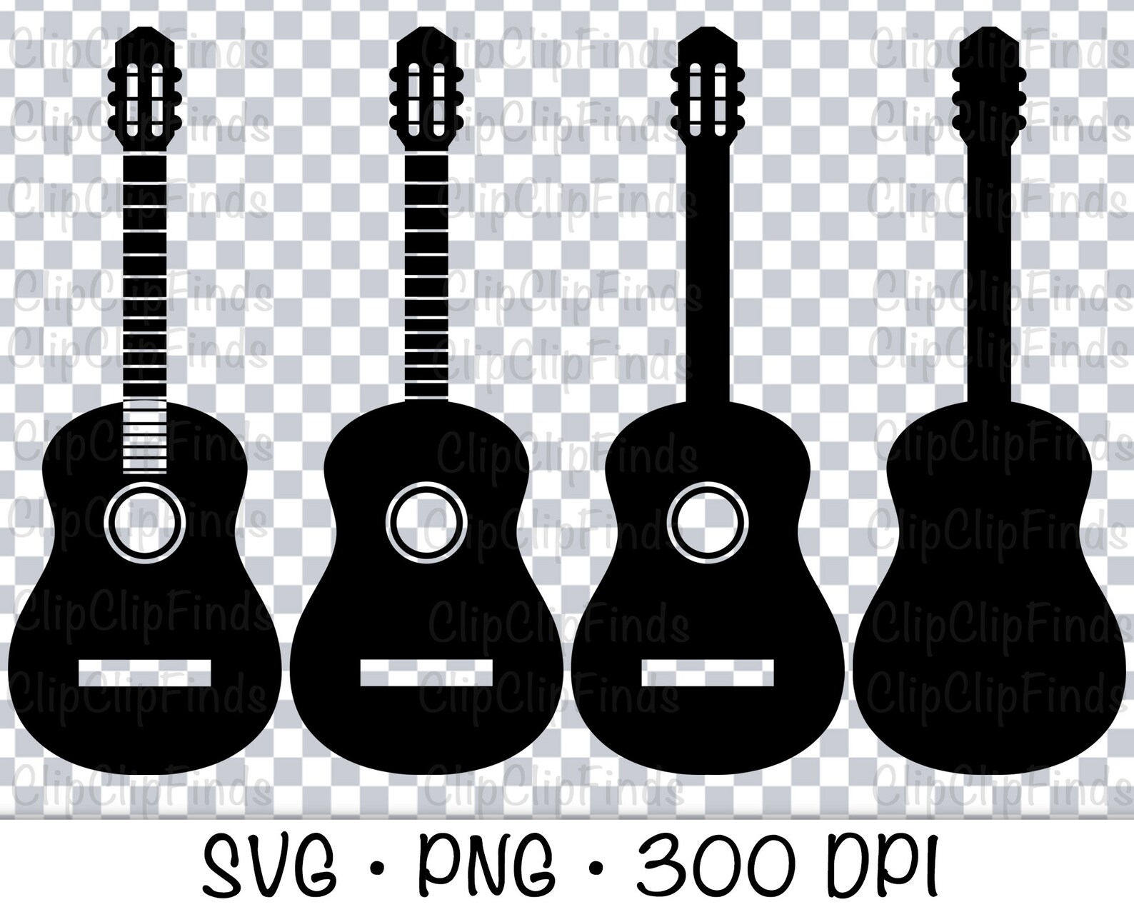 Guitar SVG File, Guitar PNG, Guitar Silhouette, Instant Digital ...
