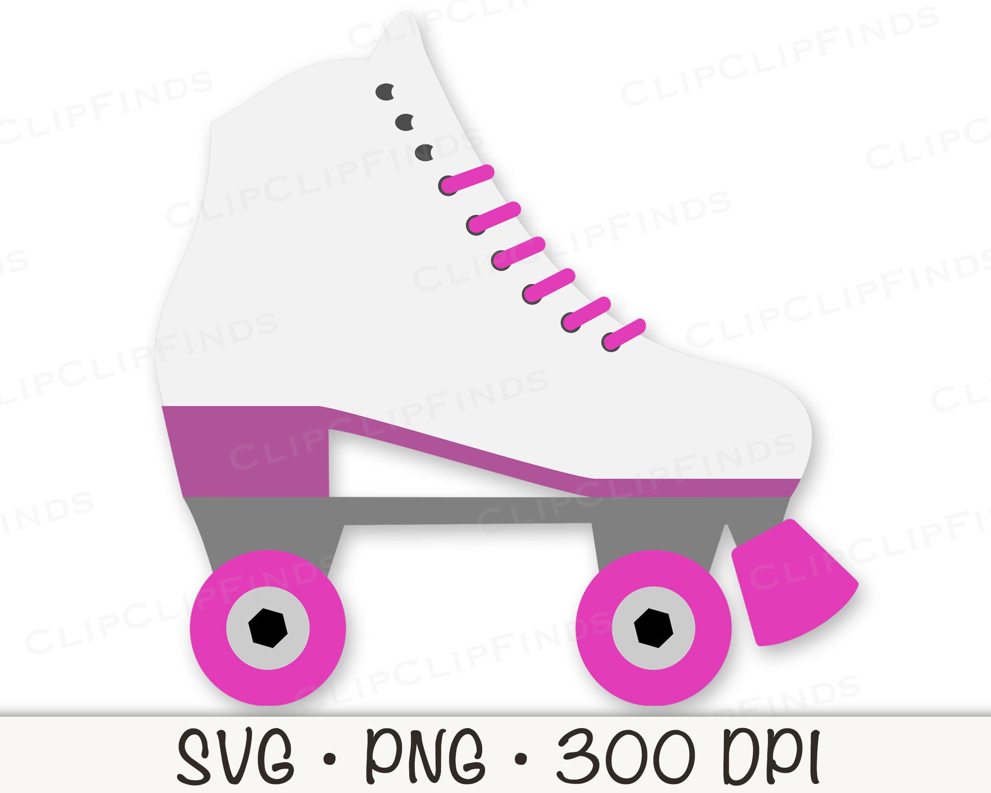 Roller Skate SVG Roller Skate Clipart Pink and White Roller - Etsy ...