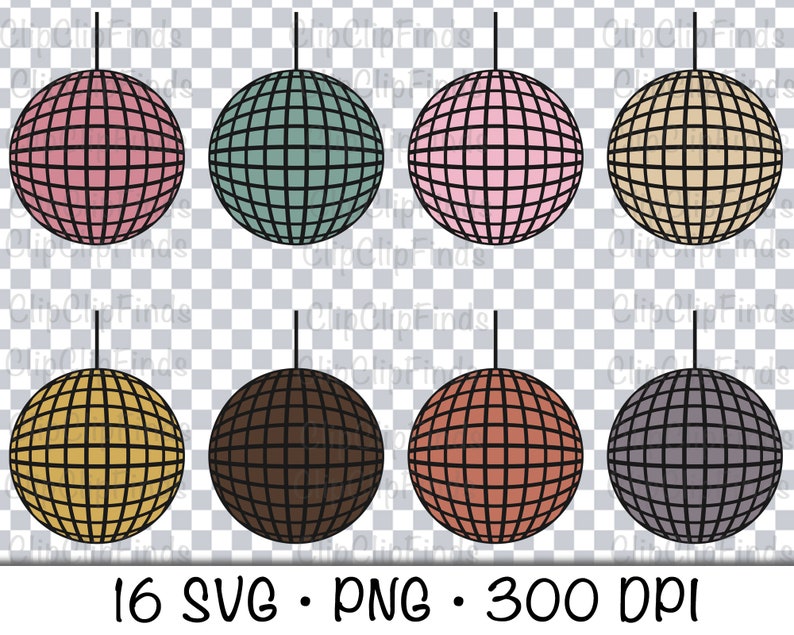 Disco Ball Bundle Groovy SVG Vector Cut File and PNG - Etsy