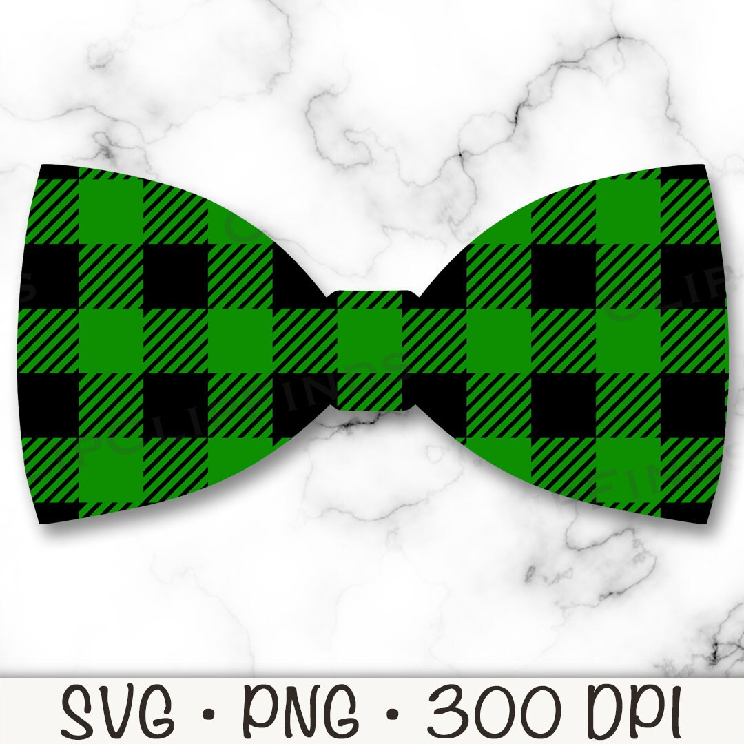 Bowtie SVG, Bowtie PNG, Buffalo Plaid Bowtie, Saint Patrick's Day ...