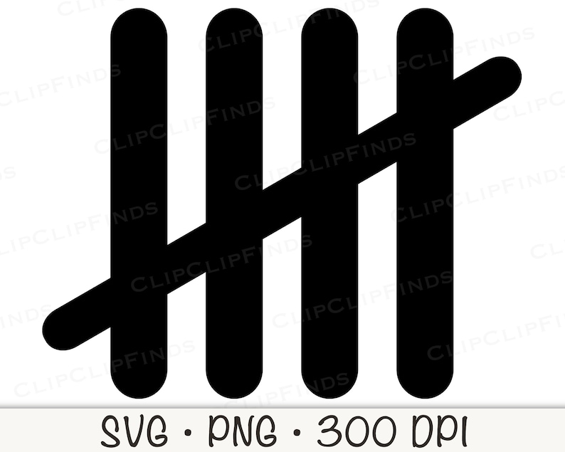 Tally Mark Counting System Tally Count SVG PNG Clip Art - Etsy
