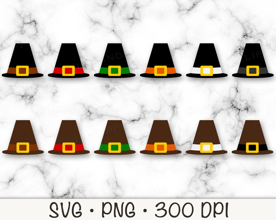 Pilgrim Hat, SVG Vector Cut File and PNG Transparent Background, Clip ...