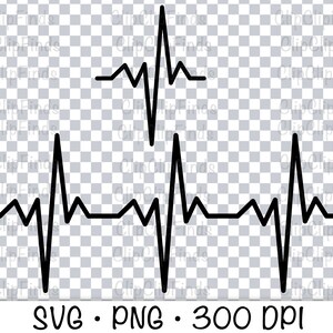 Heart Beat SVG Vector File and PNG Transparent Background Clip - Etsy