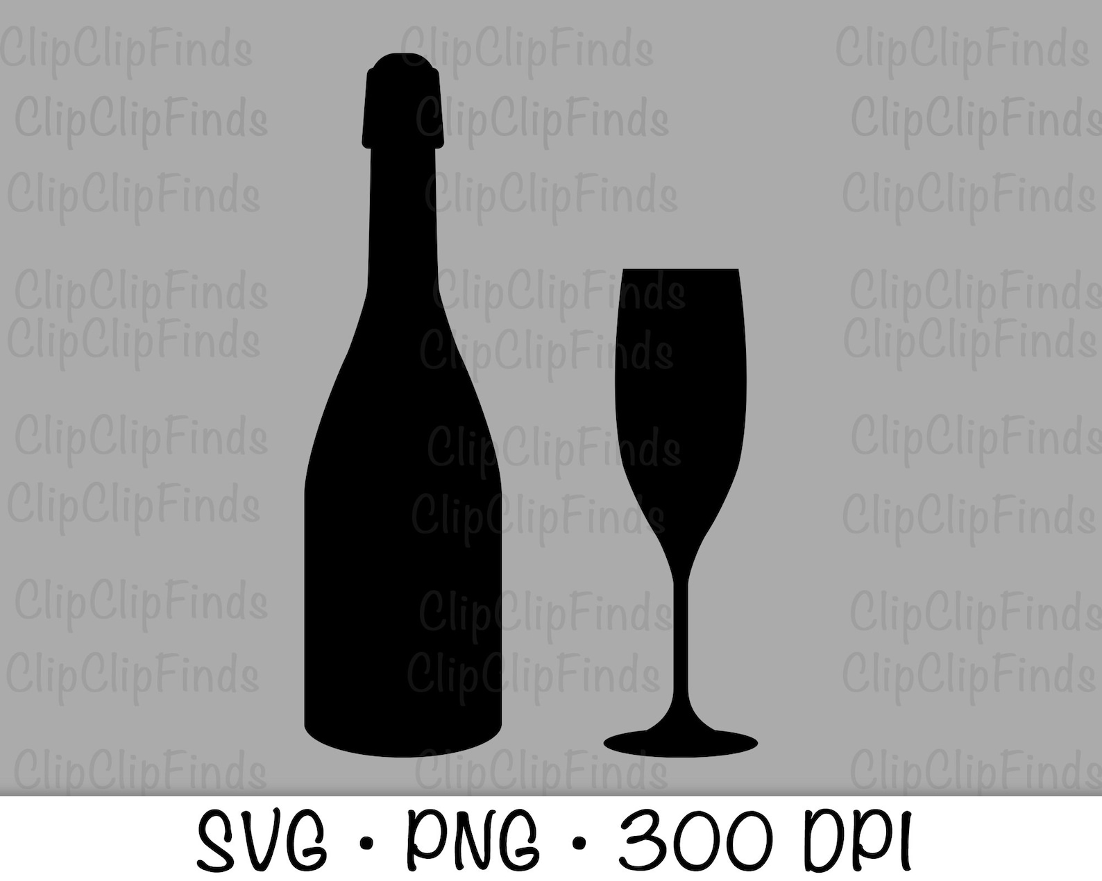 Champagne Bottle SVG Champagne Flute Glass Vector Cut File - Etsy