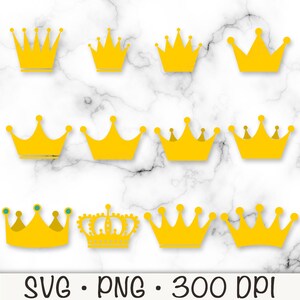 Crown SVG, Crown Bundle Pack PNG, Royal Crown, King, Queen, Princess ...