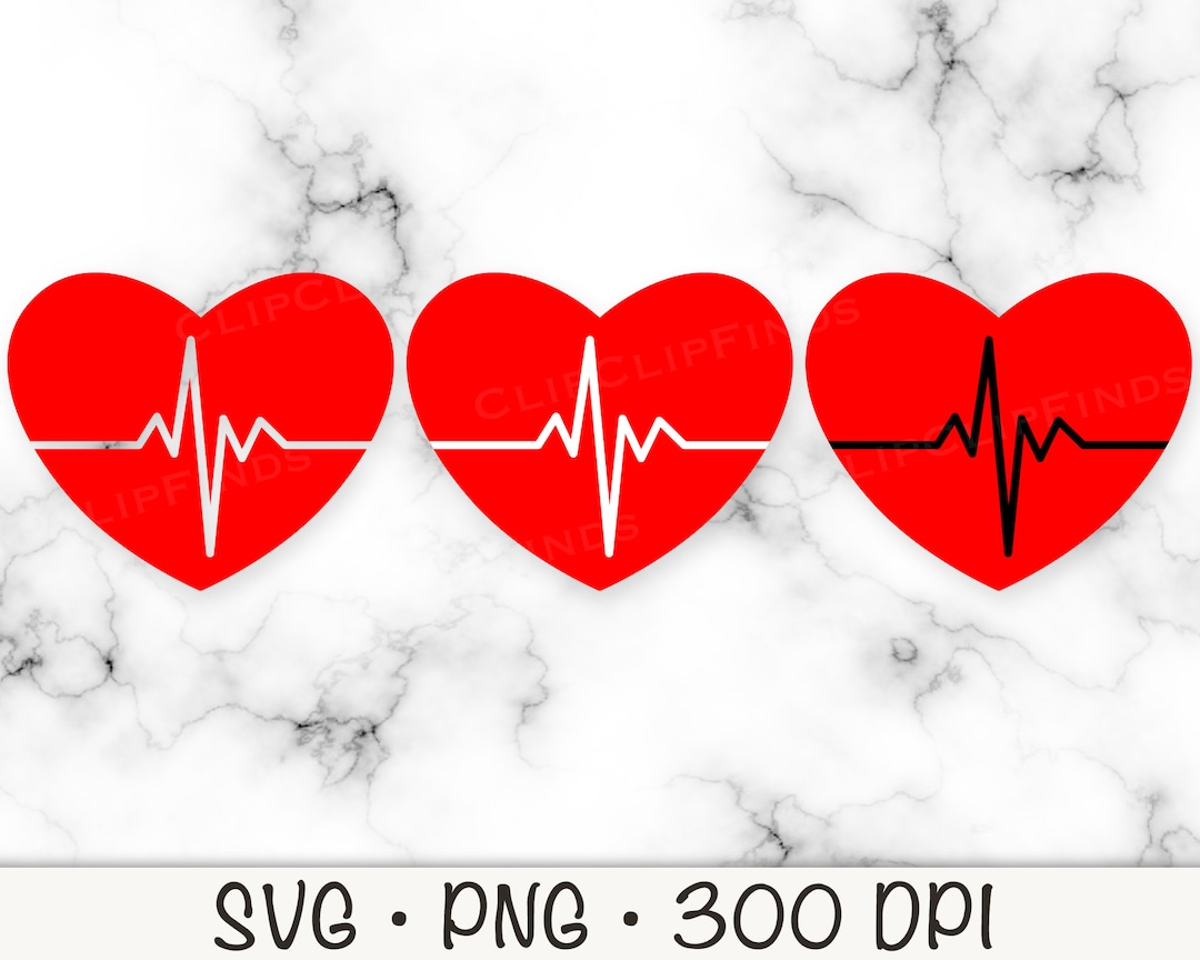 Heart Beat SVG, Vector File, Heartbeat PNG, Transparent Background ...