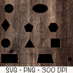 Basic Shapes SVG Bundle Pack, Geometric Shapes PNG, Shapes Outline ...